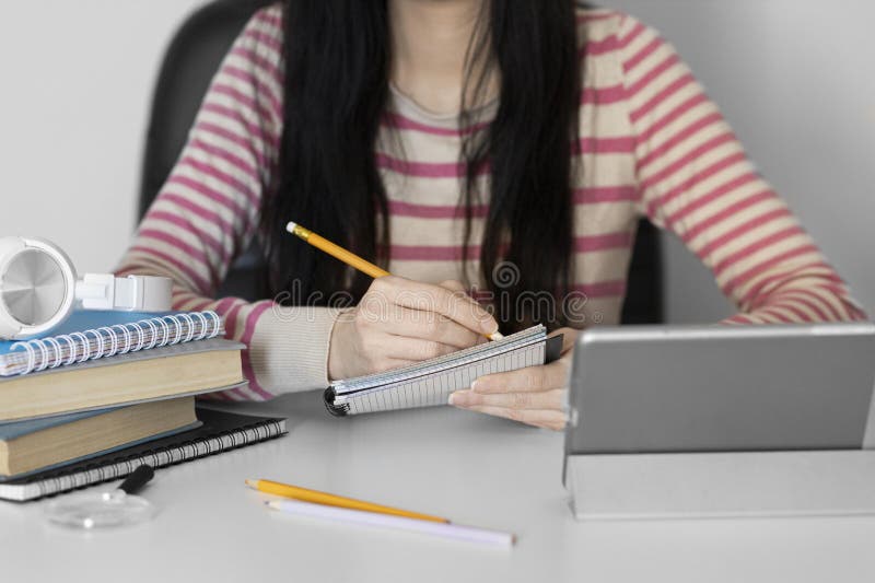 Close Up Woman Taking Notes. High Quality Photo Stock Image - Image of ...