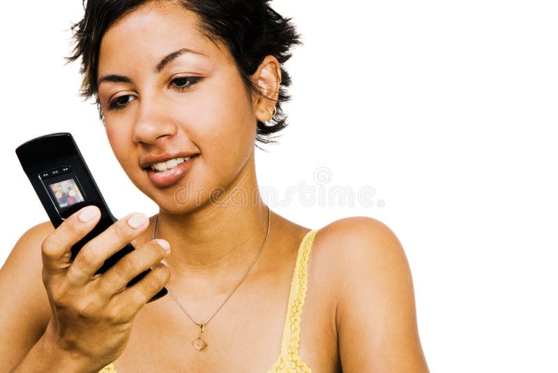 Close-up of a Woman Text Messaging Stock Image - Image of face ...