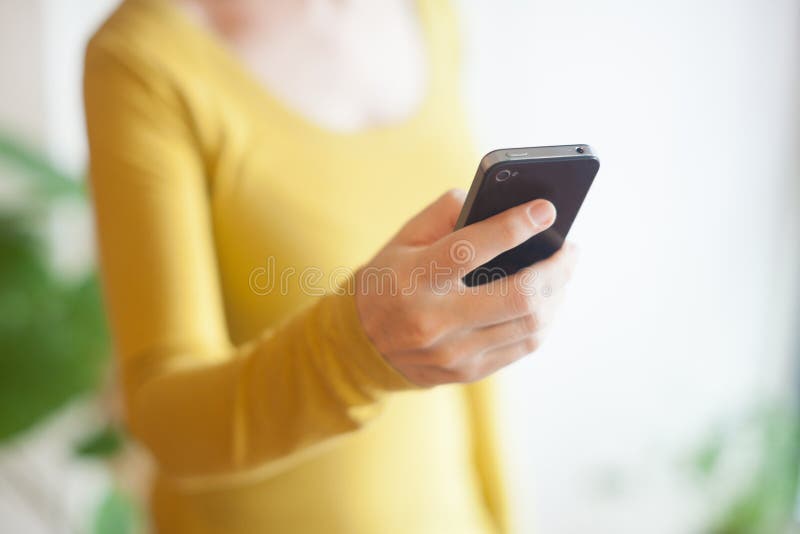 Close Up of a Man Using a Mobile Smartphone Stock Photo - Image of ...