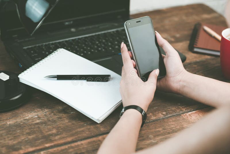 Woman hand phone stock image. Image of finger, equipment - 137363207