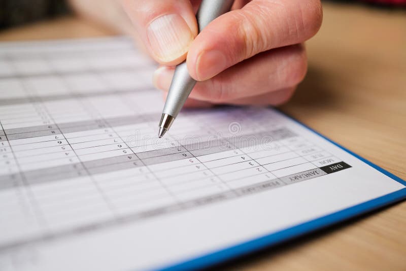 Close Up of Woman Writing Appointment in Year Planner Stock Image ...