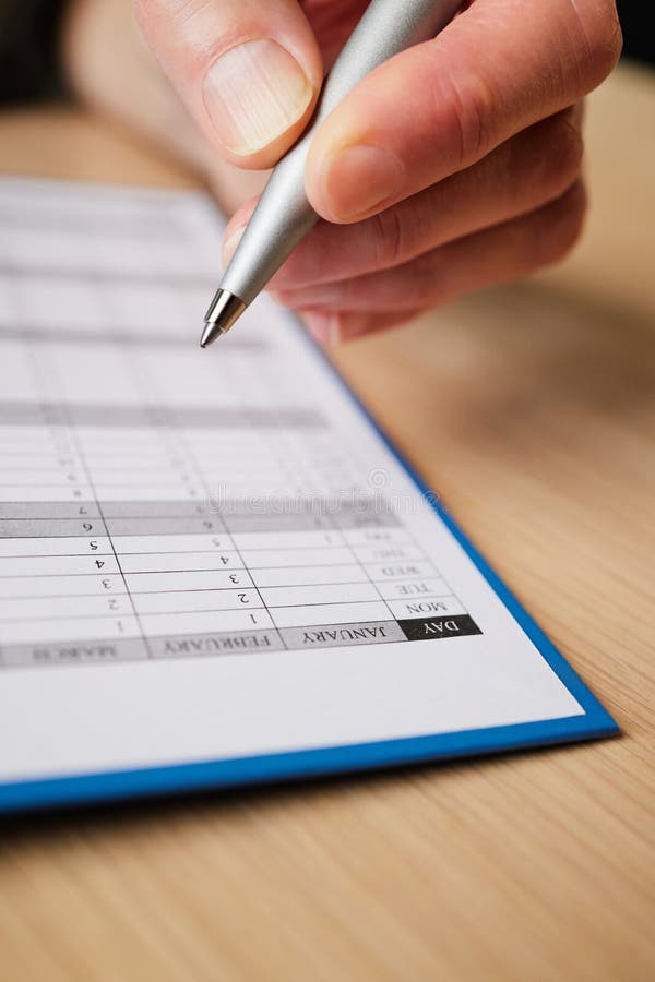 Close Up of Woman Writing Appointment in Year Planner Stock Image ...