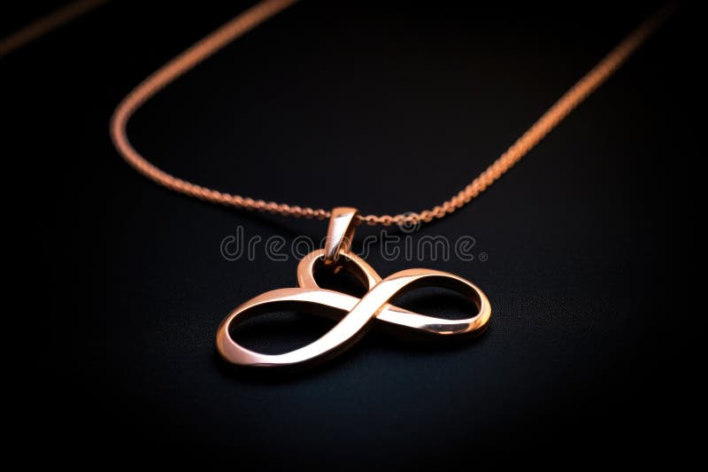 Close-up of a Womans Necklace Pendant in the Shape of an Infinity Sign ...