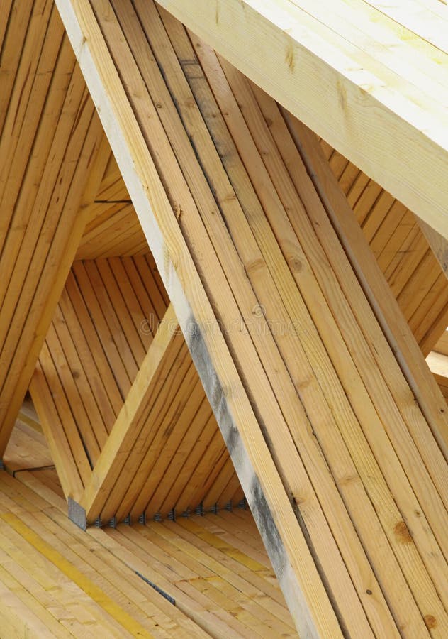 Close-up of Wood Frame Elements of a House Stock Image - Image of site ...