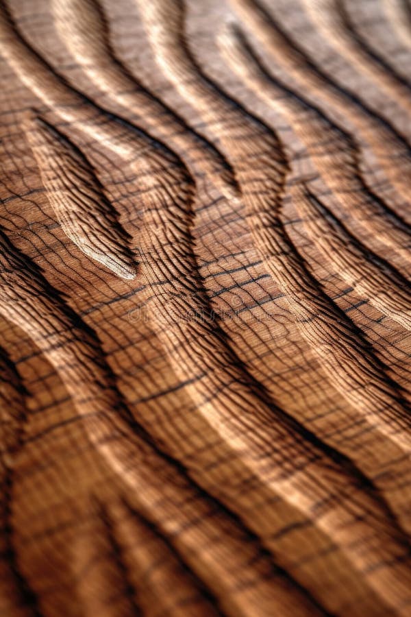 Close-up of Wood Grain Patterns on Oak Stock Illustration ...