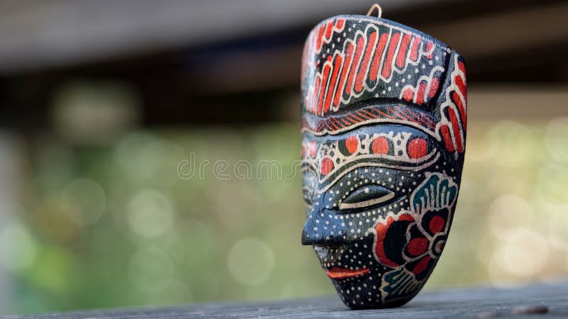 Close up of wood mask stock photo. Image of ethnic, masks - 145171670