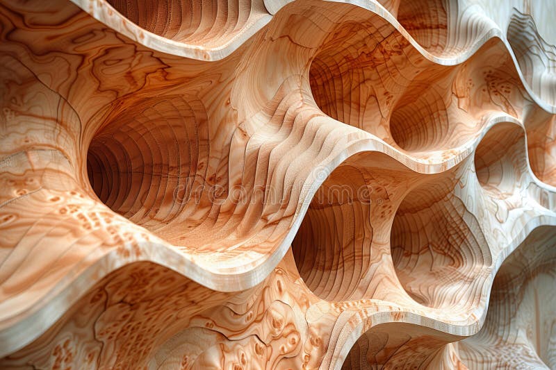 A Close Up of the Wood and Wave Pattern on a Wall Stock Illustration ...