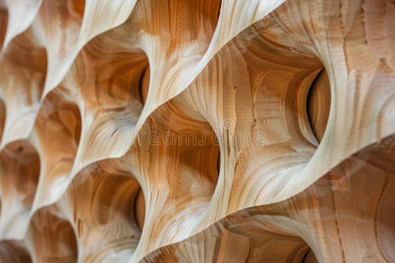 A Close Up of the Wood and Wave Pattern on a Wall Stock Illustration ...