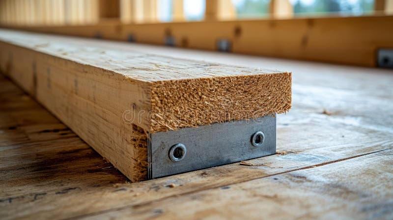 Close-up of a Wooden Beam on a Construction Floor. Stock Image - Image ...