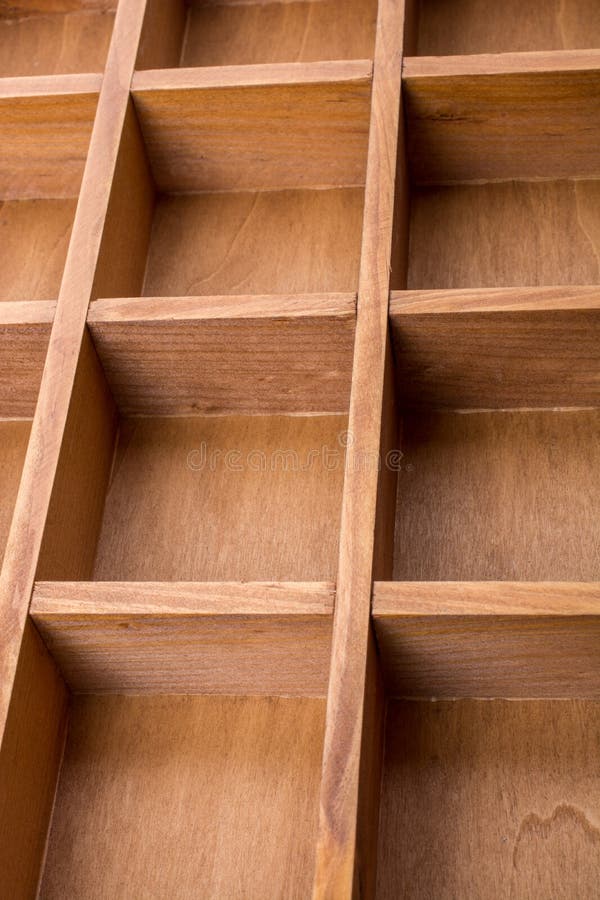 Close Up of Wooden Box with Compartments Stock Photo - Image of open ...