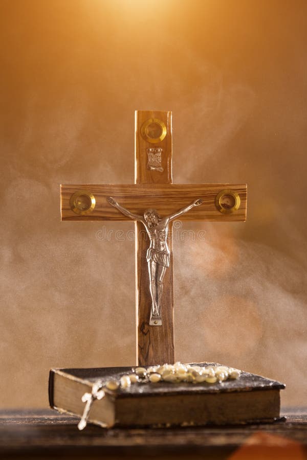Close-up of Wooden Christian Cross. Stock Photo - Image of church ... Close-up of Wooden Christian Cross. Stock Photo - Image of church ...