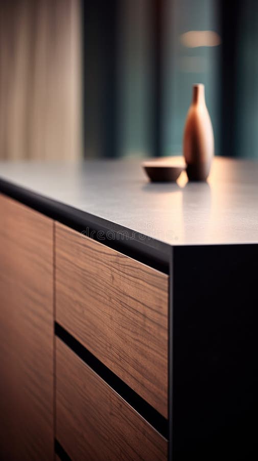 A Close Up of a Wooden Counter Top, AI Stock Illustration ...