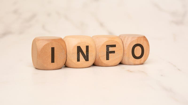 Wooden Blocks Spelling "INFO" on a Marble Background, Symbolizing ...