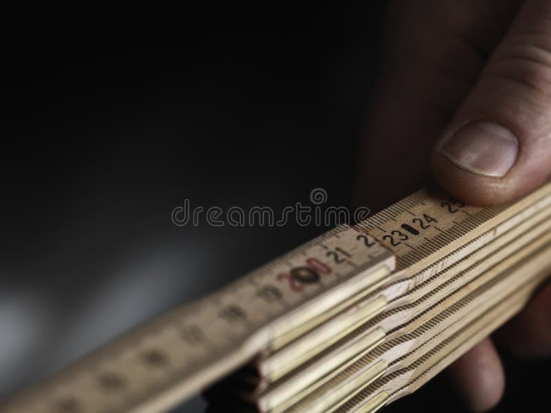 Close Up Wooden Folding Ruler Stock Image - Image of construction ...