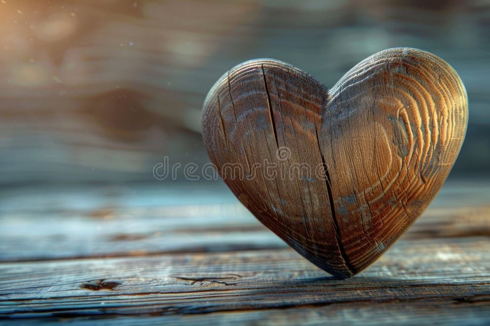 Close Up of a Wooden Heart on a Table. Suitable for Various Projects ...