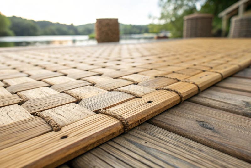 Close-Up of Wooden Mat Texture Stock Illustration - Illustration of ...