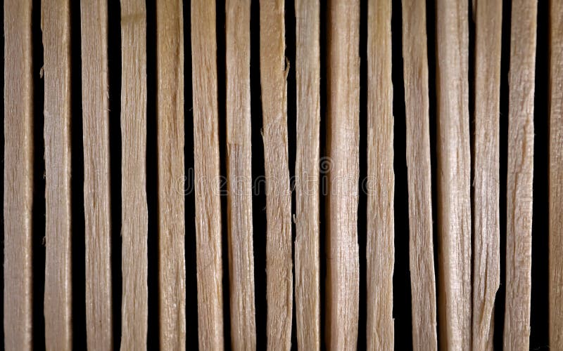 Close-up of Wooden Matchstick Tips Arranged Vertically, Highlighting ...
