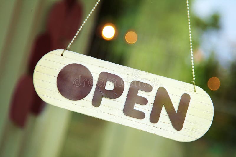 Close up wooden open tag stock photo. Image of shop, wood - 42486208