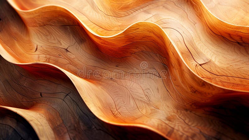 Wavy Wooden Sculpture Close Up Stock Illustration - Illustration of ...