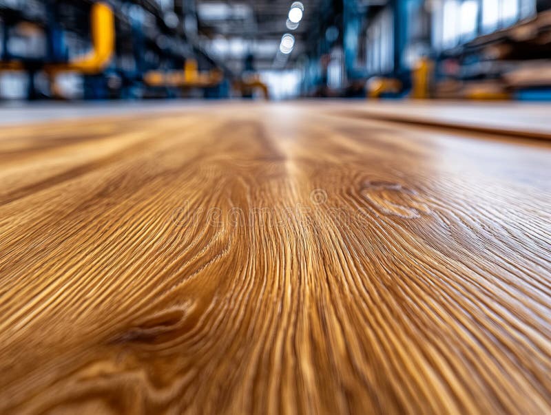 A Close Up of a Wooden Table in a Factory Stock Photo - Image of plank ...