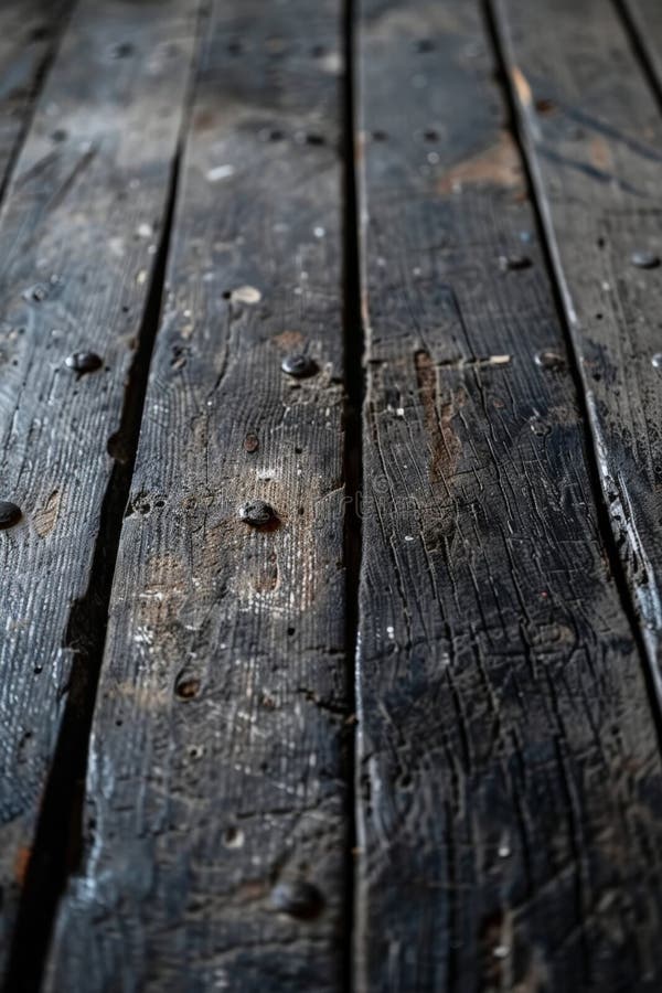 Close Up of Wooden Table with Nails Stock Illustration - Illustration ...