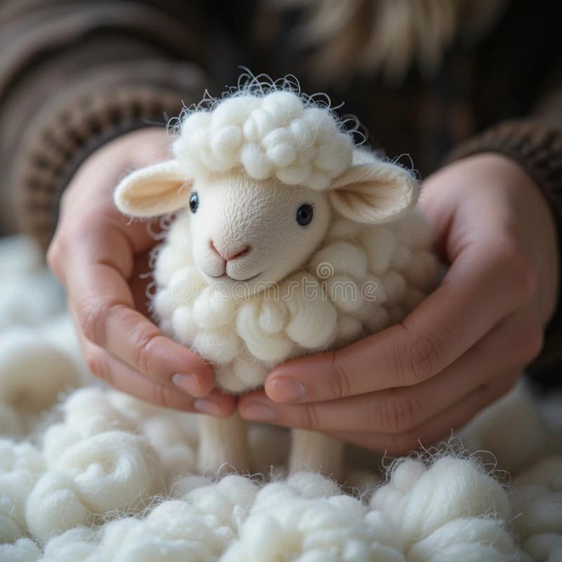 Close-up of the Wool Felting Process: the Master S Hands Form a Small ...