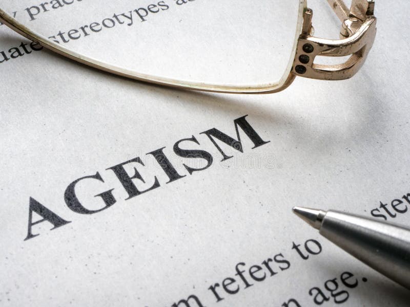 Close-up of the Word Ageism and Glasses Nearby. Stock Photo - Image of ...