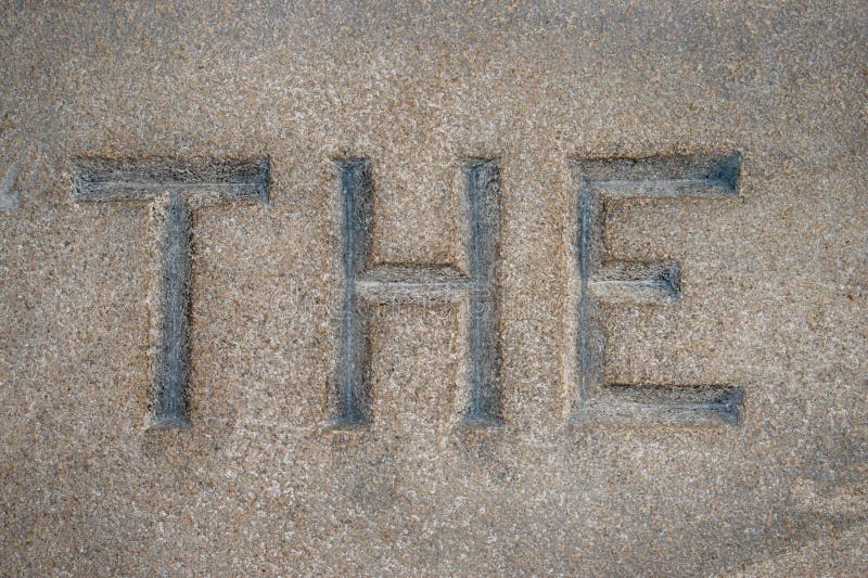 Close-Up of the Word the Engraved on a Stone Surface Stock Image ...