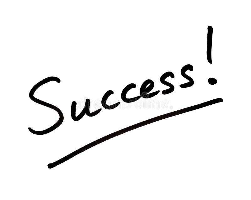Success Handwritten Text Inscription. Modern Hand Drawing Calligraphy ...