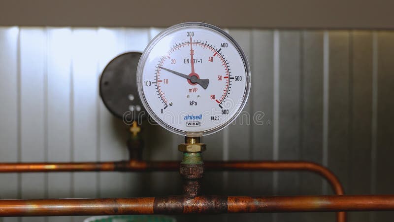 Close Up Work of a Differential Pressure Manometer with Tube Spring ...
