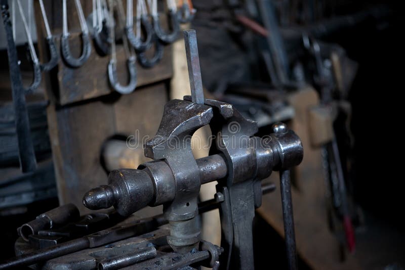 Work tools of blacksmith stock image. Image of industrial - 258708759