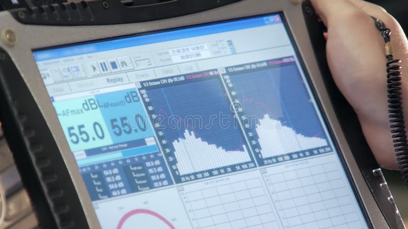 Close-up of Worker Hand Using Equipments of Sound and Noise Level ...