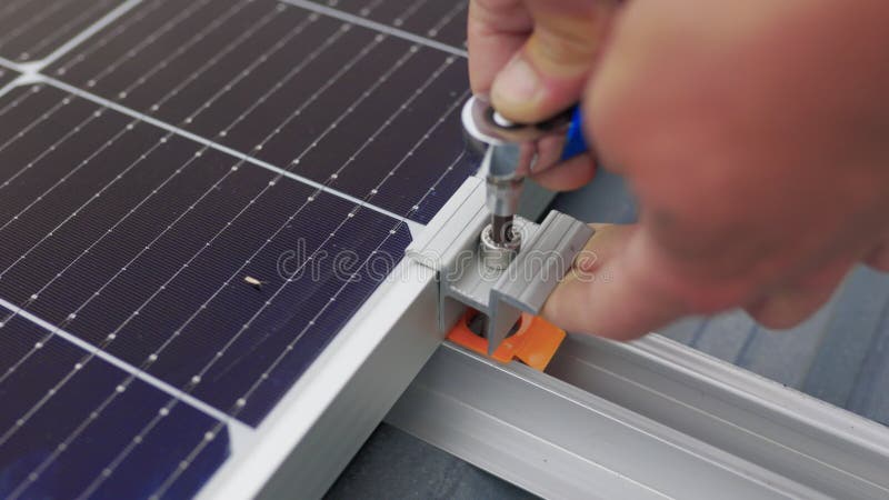 Close Up of Worker Installing and Working on Maintenance of ...
