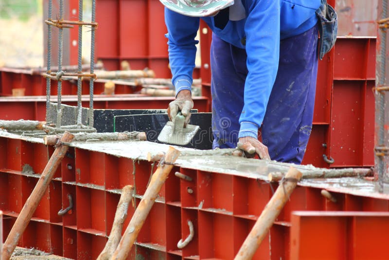 Close Up Worker or Labor in Construction Site. Stock Photo - Image of ...
