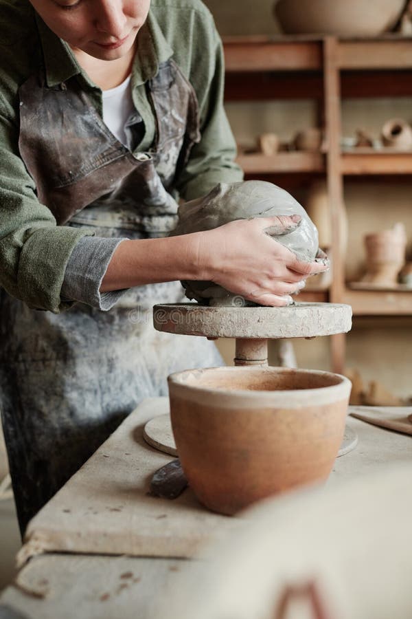 Worker Making Sculpture from Clay Stock Image - Image of industry ...