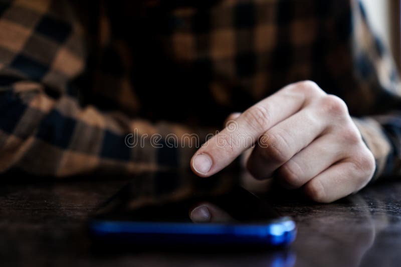 Close-up Working on Device. Working from Home Concept Stock Image ...