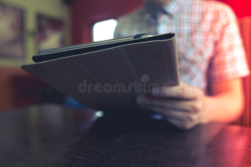 Close-up Working on Device. Working from Home Concept Stock Photo ...