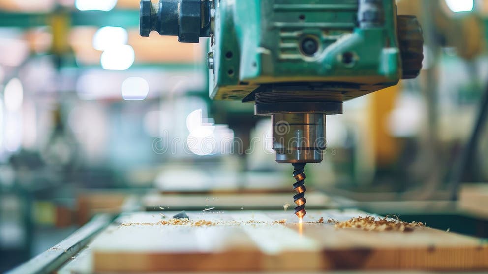 Close-up of a Working Drilling Machine Stock Illustration ...