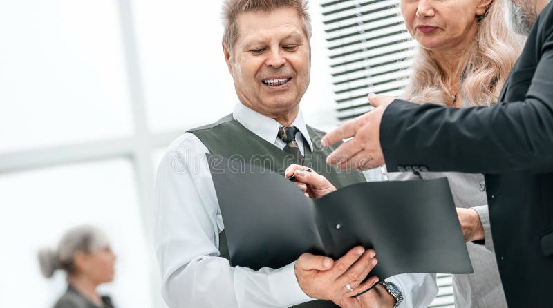 Close Up. the Working Group Discussing Business Document Stock Photo ...