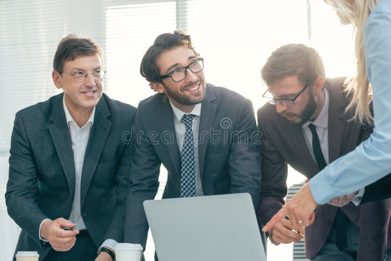 Close Up. Working Group Discussing Business Documents Stock Image ...