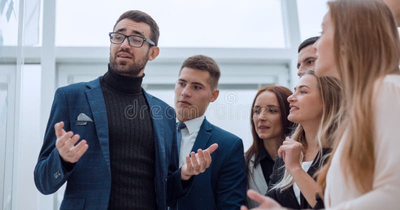 Close Up. Working Group Discussing Current Issues Stock Image - Image ...