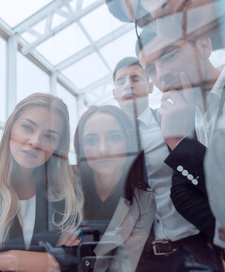 Close Up. Working Group Discussing Current Issues Stock Image - Image ...