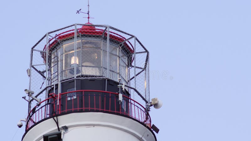 Close Up of a Working Lighthouse Tower Stock Footage - Video of sunset ...