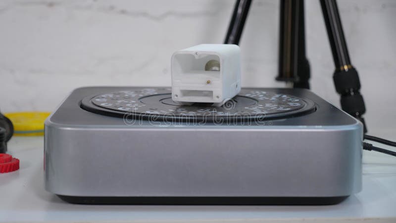 Close-up of a Working Modern 3D Scanner Reading Data from a Plastic ...