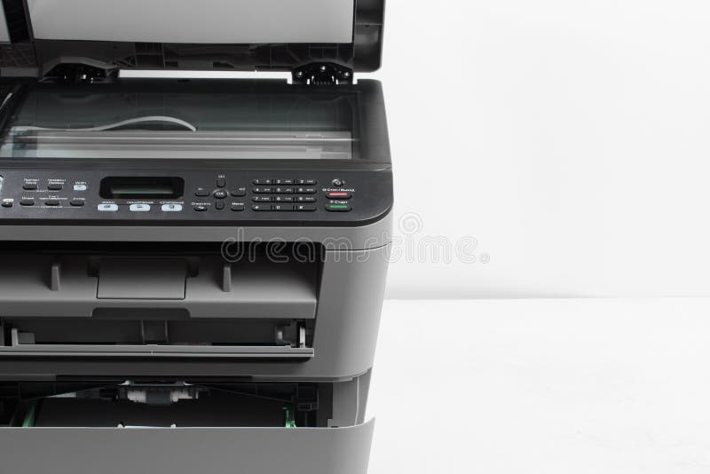 Close-up Working Printer Scanner Copier Device - Image Stock Image ...