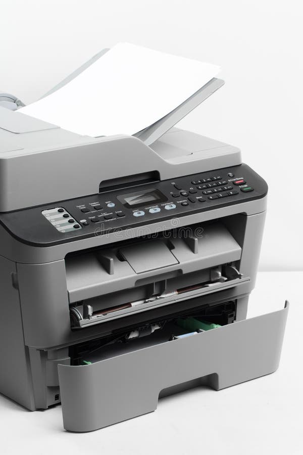 Close-up Working Printer Scanner Copier Device - Image Stock Photo ...