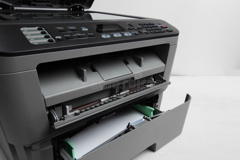 Close-up Working Printer Scanner Copier Device - Image Stock Photo ...