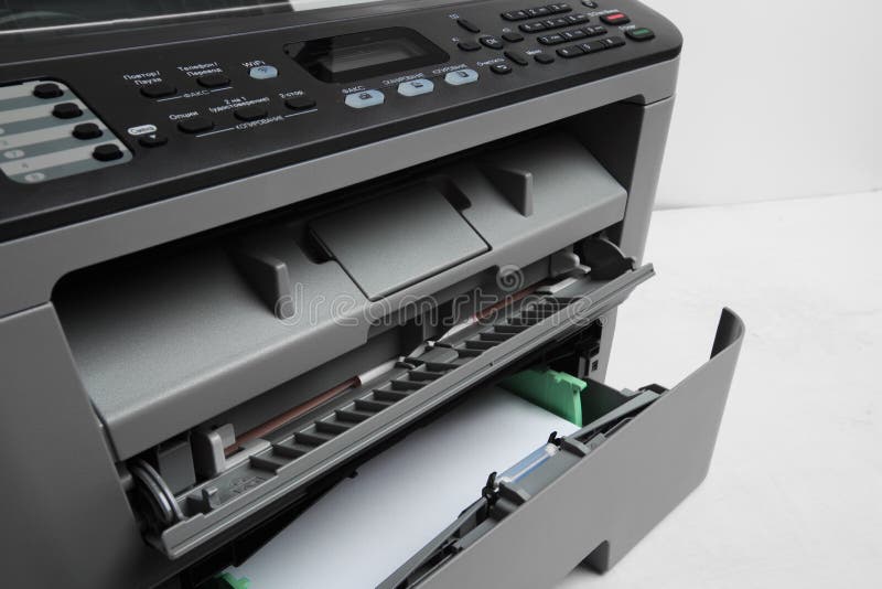Close-up Working Printer Scanner Copier Device - Image Stock Image ...