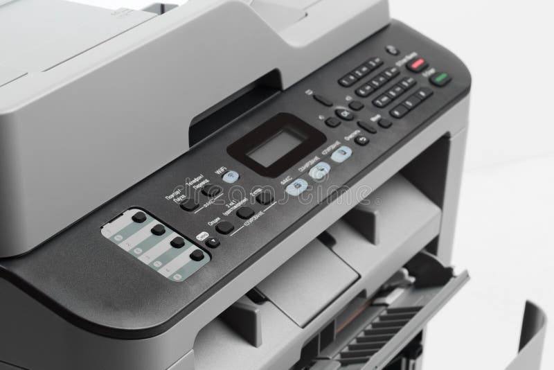 Close-up Working Printer Scanner Copier Device - Image Stock Photo ...