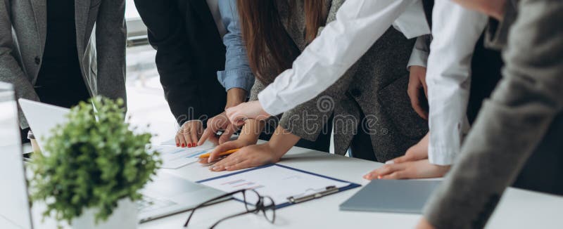 Close Up of Working Process at Business Meeting Stock Photo - Image of ...